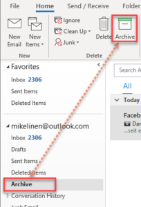 Which is the Real Outlook Archive folder? | Michael Linenberger's Blog