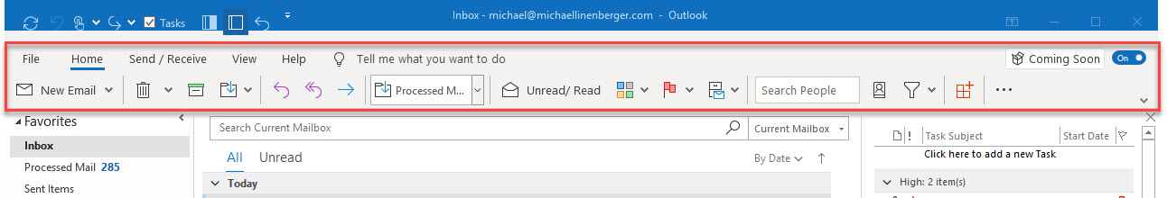 Outlook s New Simplified Ribbon Menu Michael Linenberger s Blog